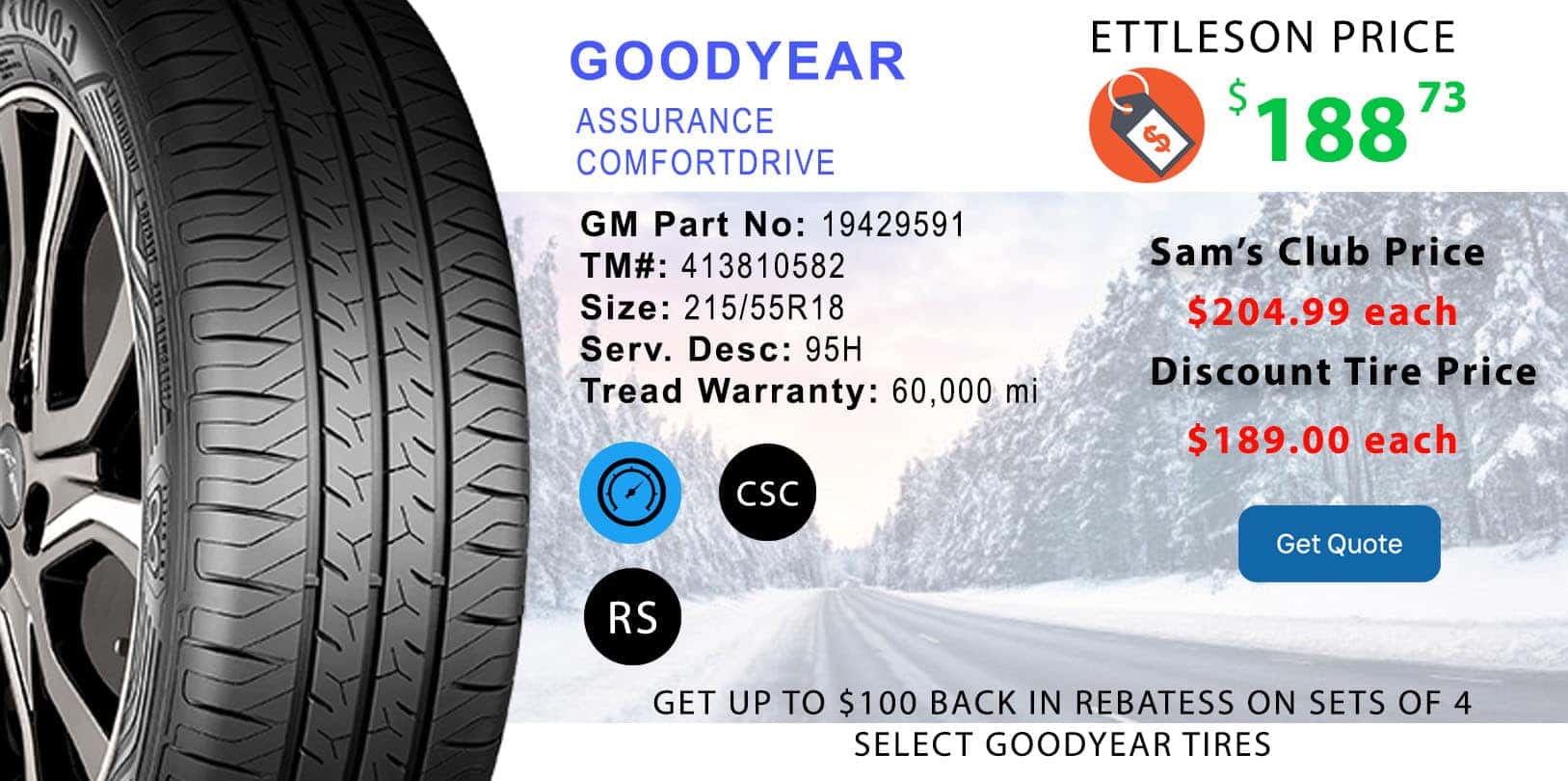 Tire Price Comparison | Ettleson Cadillac